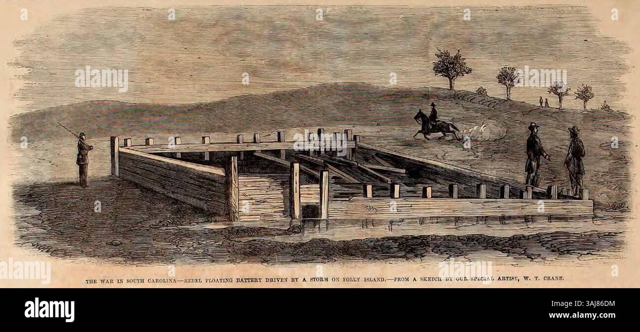 The Rebel Floating Battery, driven by a storm, was washed ashore on ...