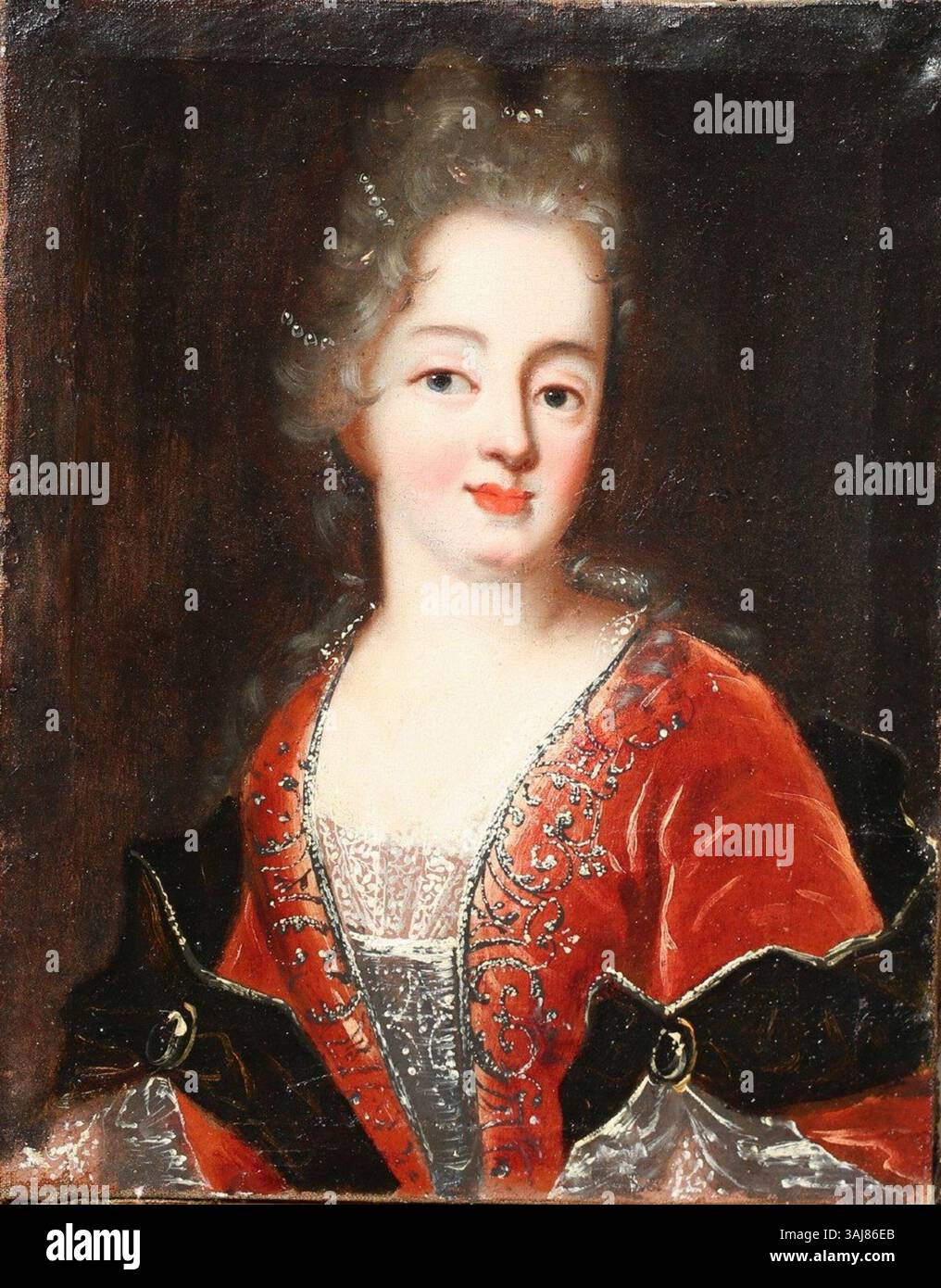 This portrait, attributed to the circle of Pierre Mignard, depicts a ...