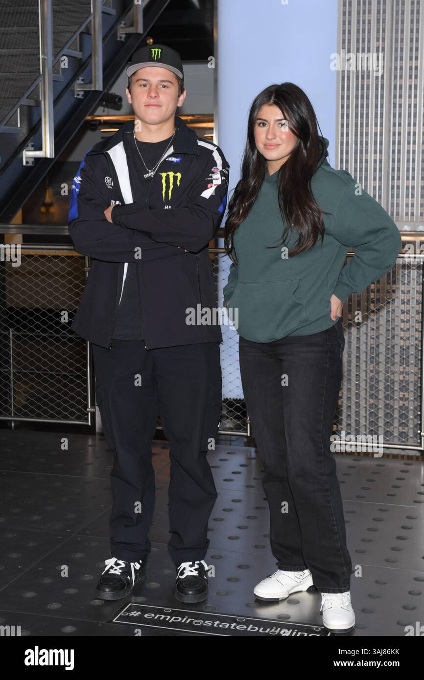 New York, USA. 10th Apr, 2025. Famed motorsports siblings Haiden Deegan ...