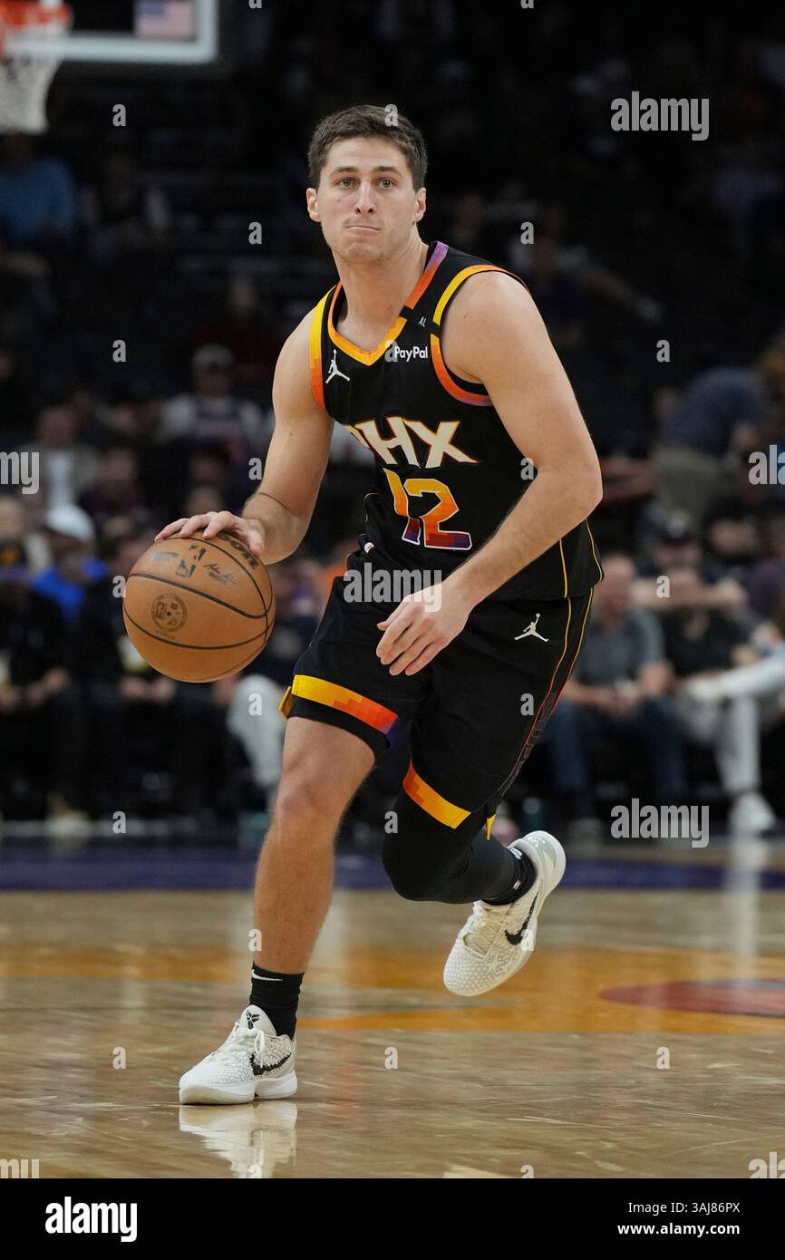 Phoenix Suns guard Collin Gillespie (12) against the Oklahoma City ...