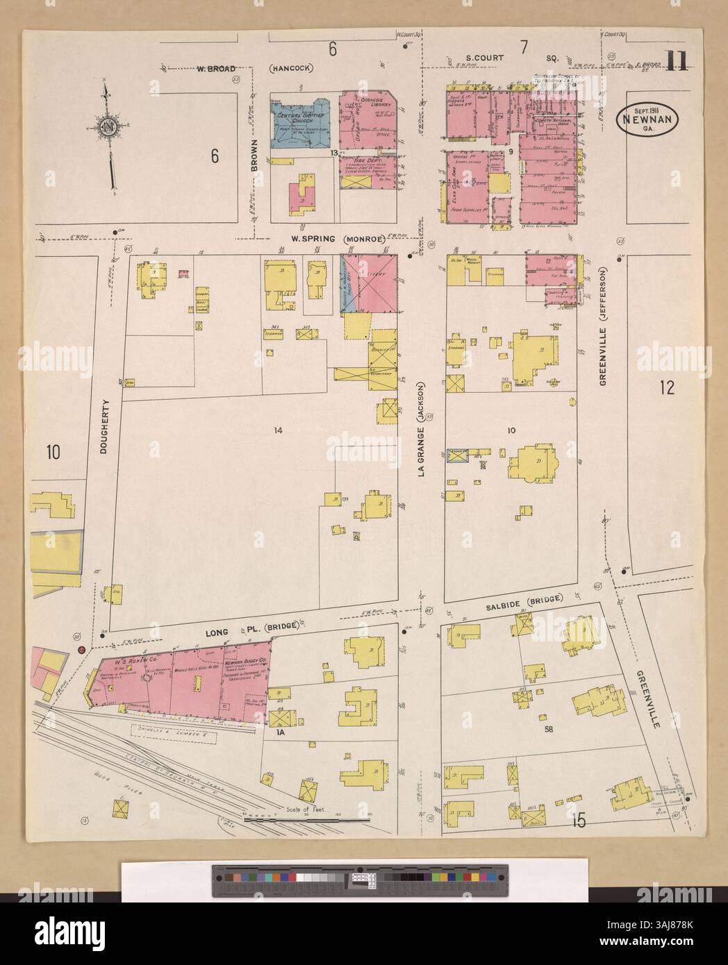 Sanborn Fire Insurance Map of Newnan, Coweta County, Georgia, September ...