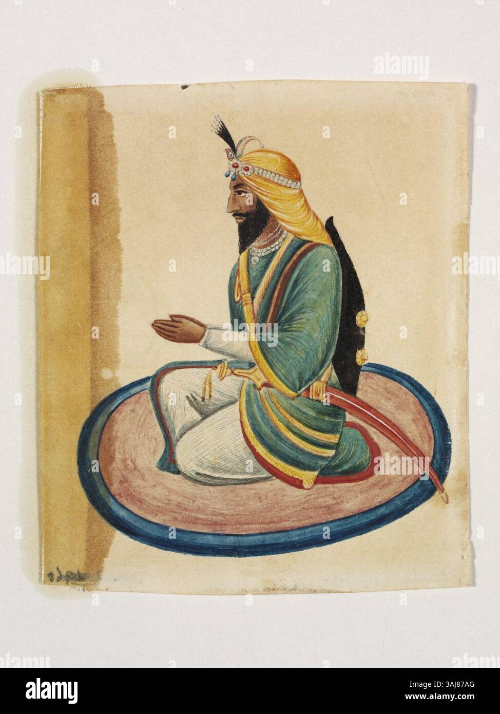This painting, created between 1835 and 1840, depicts Raja Dhian Singh ...