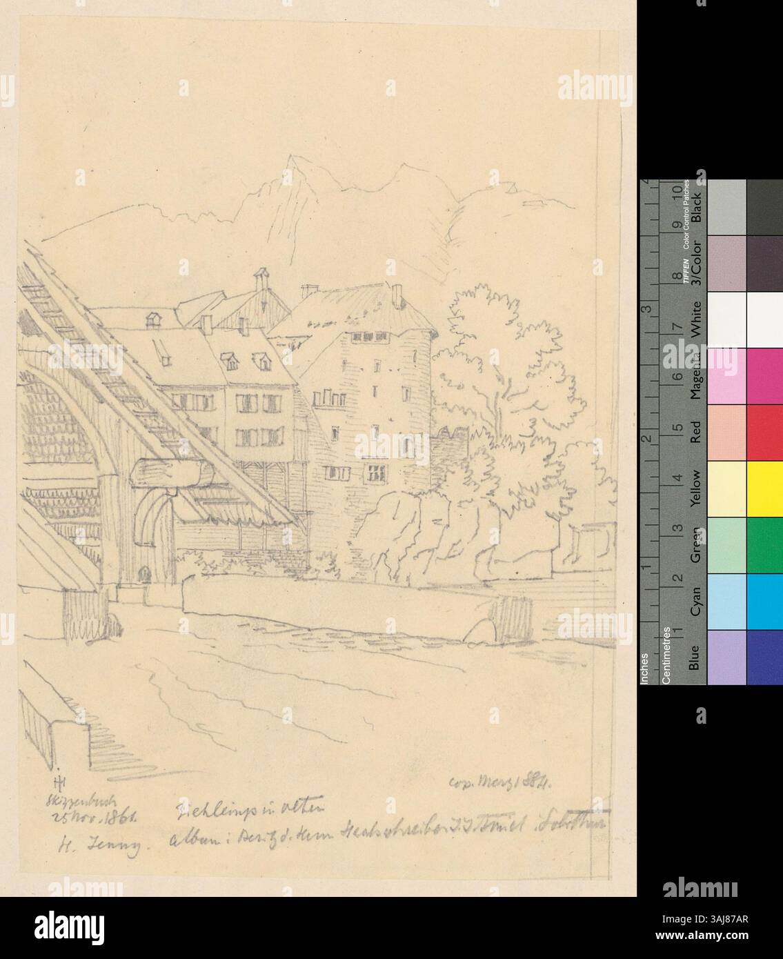 This 1884 illustration by Johann Rudolf Rahn shows an exterior view of ...