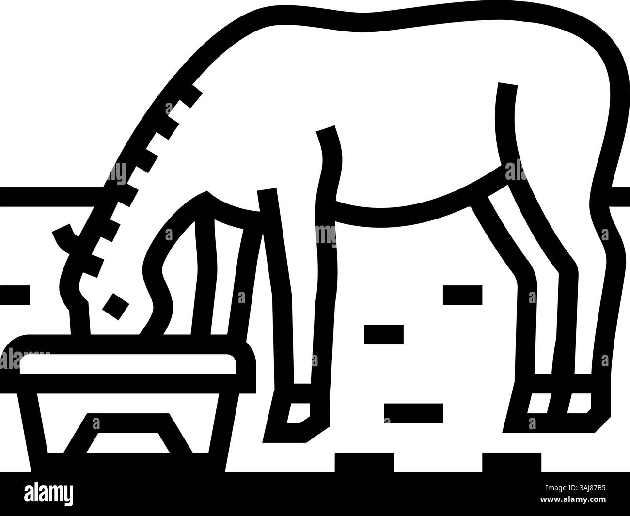 water trough horse breeding line icon vector illustration Stock Vector ...