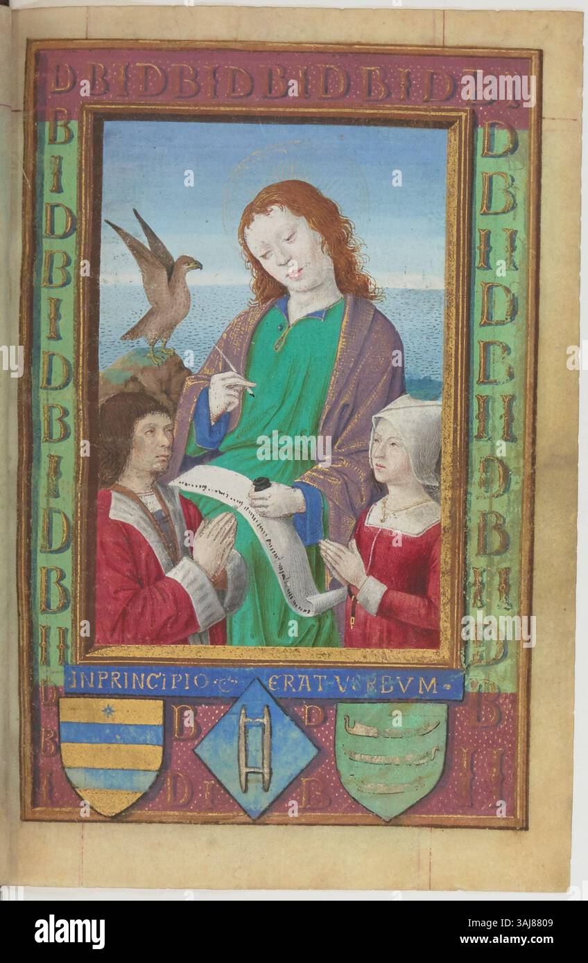 This image shows a manuscript illumination from the Book of Hours of ...