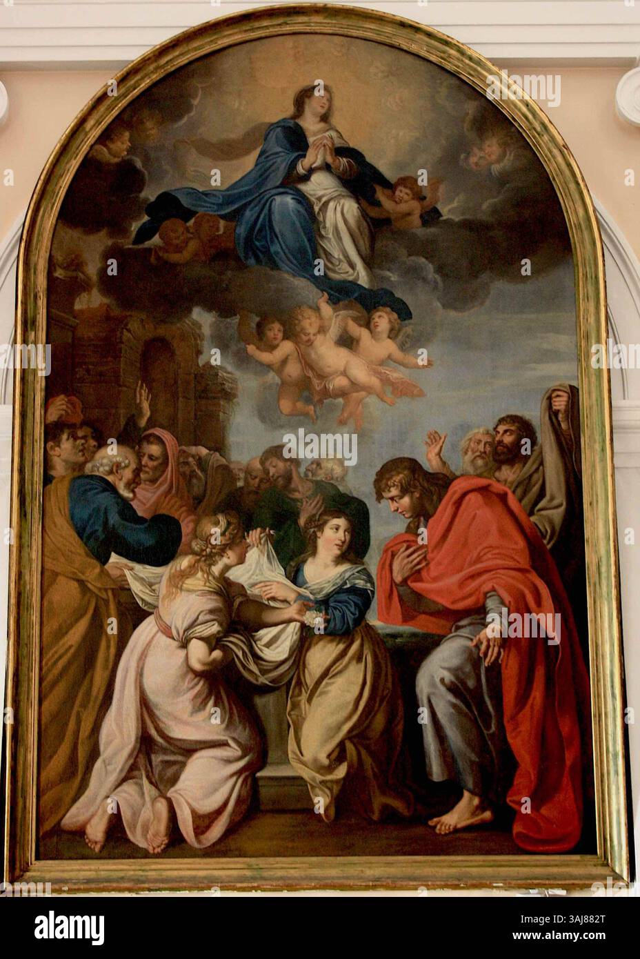 Oil painting attributed to Gerard Seghers, depicting the Assumption of ...