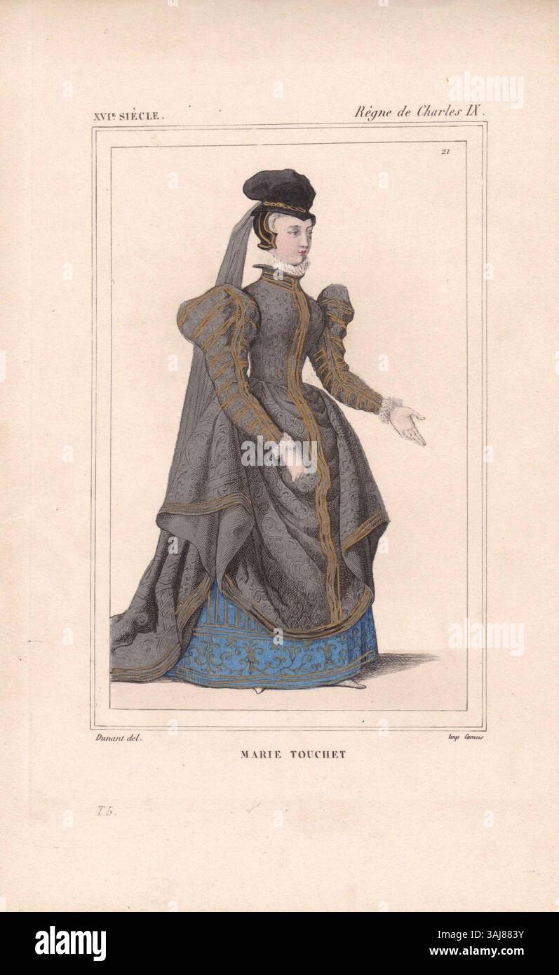 This colored plate from the 1852 publication 'Costumes Historiques de ...