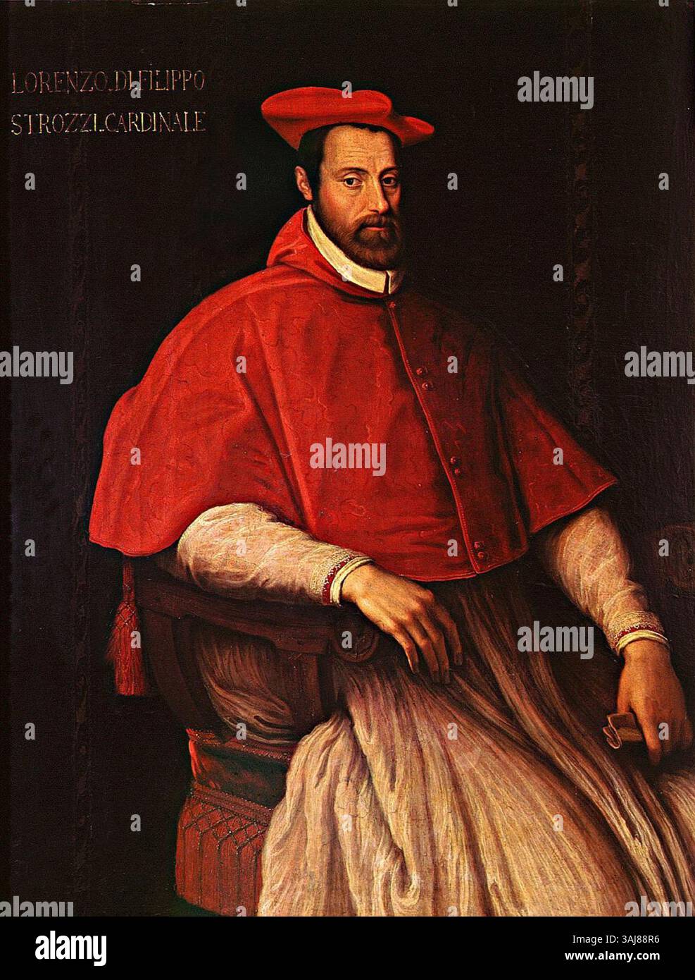 This 16th-century portrait of Cardinal Lorenzo Strozzi portrays his ...