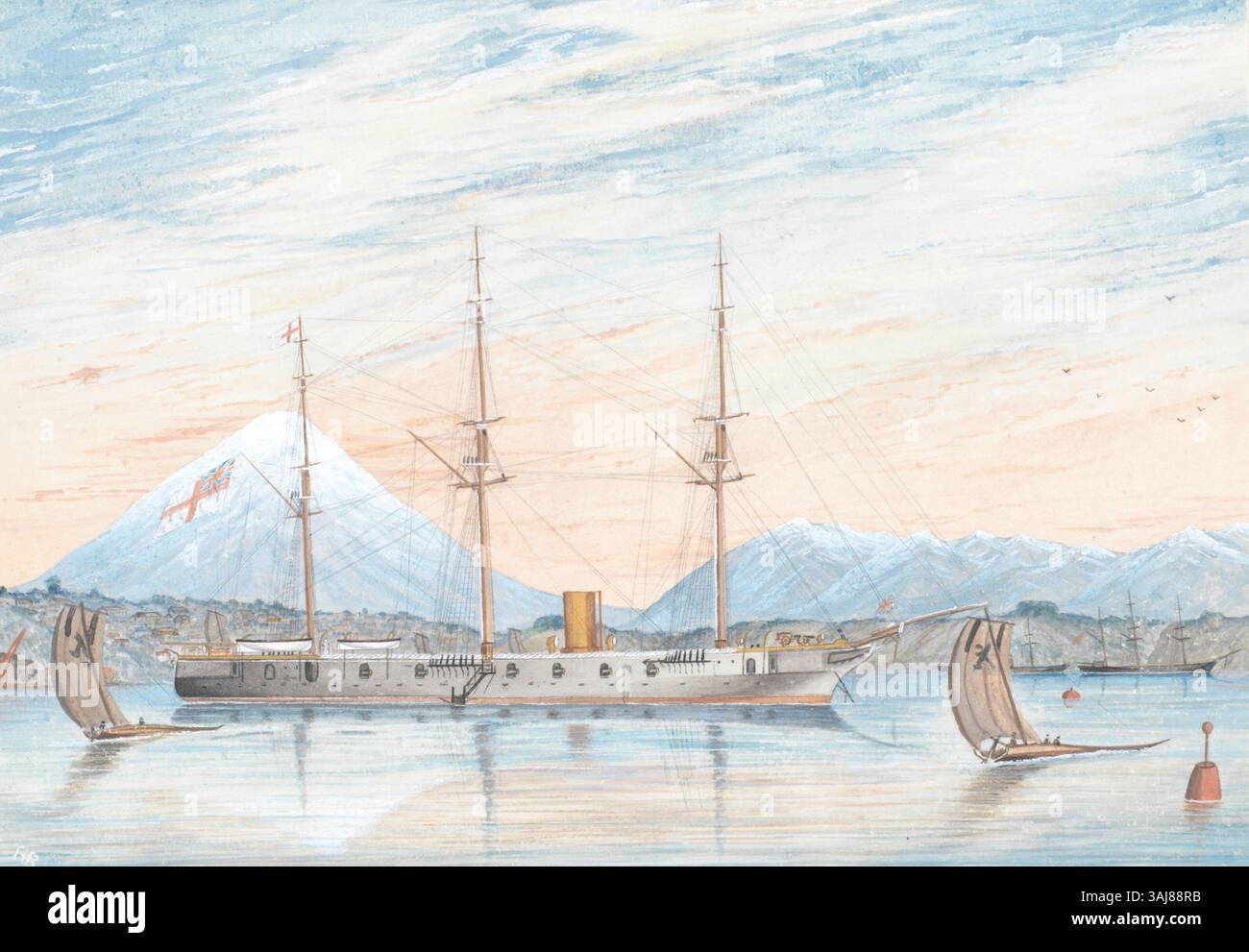 In this watercolour by Francis Henry Boyer, HMS Modeste is depicted ...