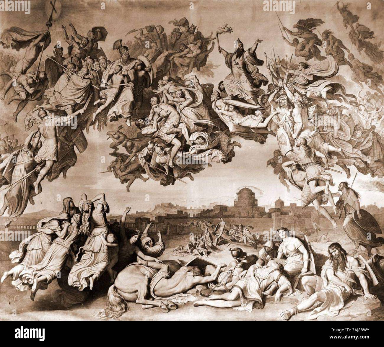 'Hunnenschlacht' (The Battle of the Huns) by Wilhelm von Kaulbach ...