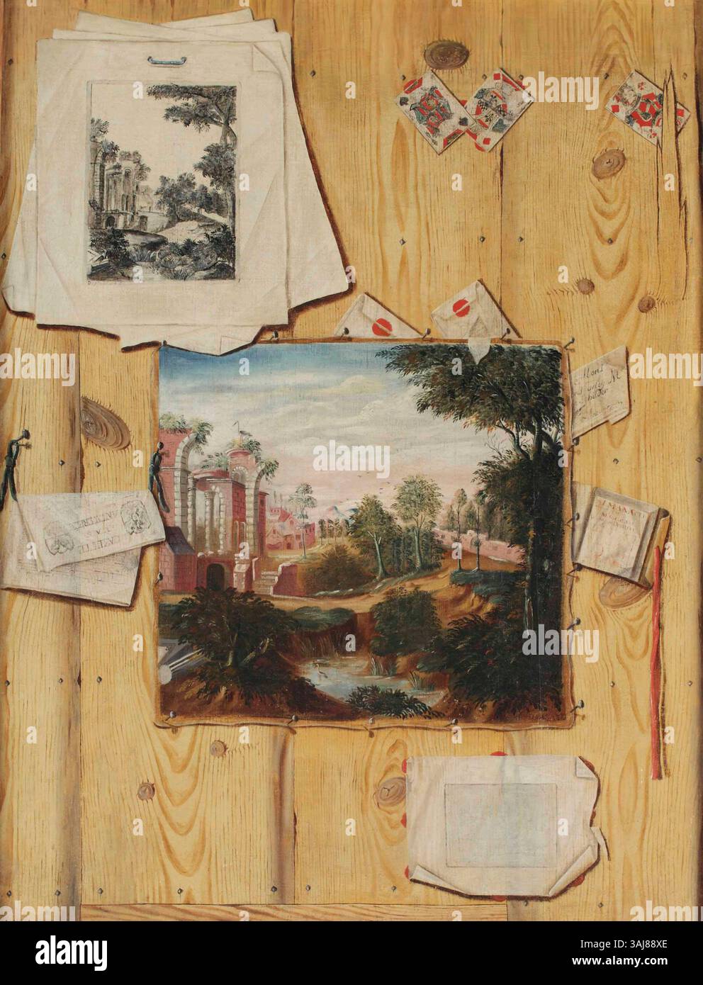 In this 1739–1765 trompe l’oeil painting, Jacobus Plasschaert cleverly ...