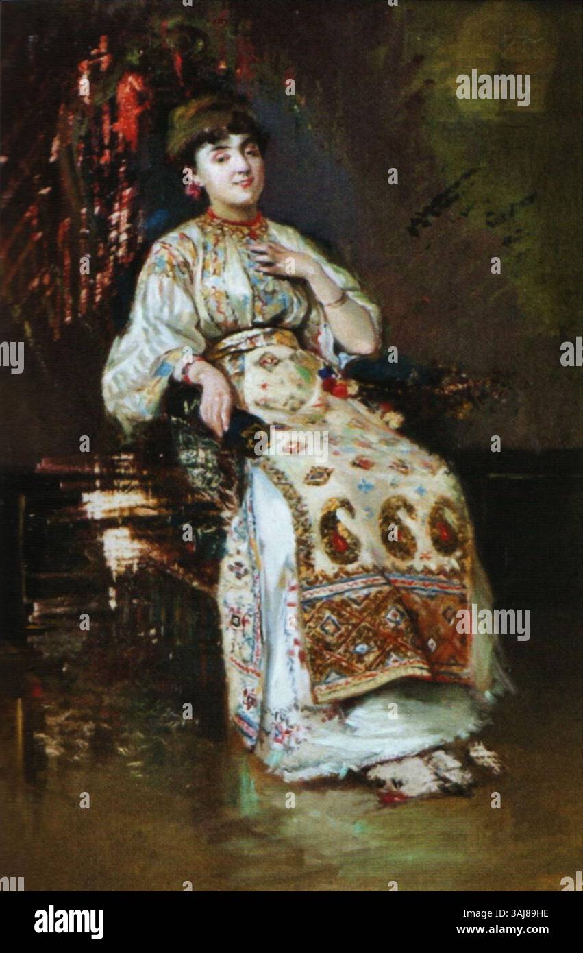 Theodor Aman’s painting 'Woman in National Costume' (1880-1890 ...