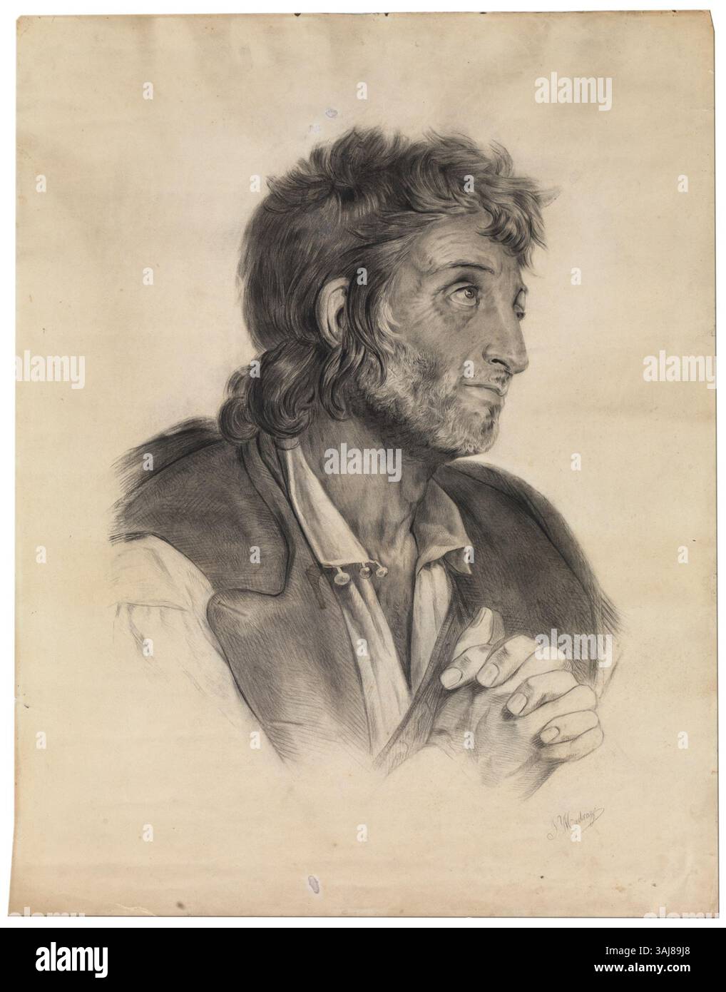 Hombre en oración, painted by José de Madrazo y Agudo circa 1812, is a ...