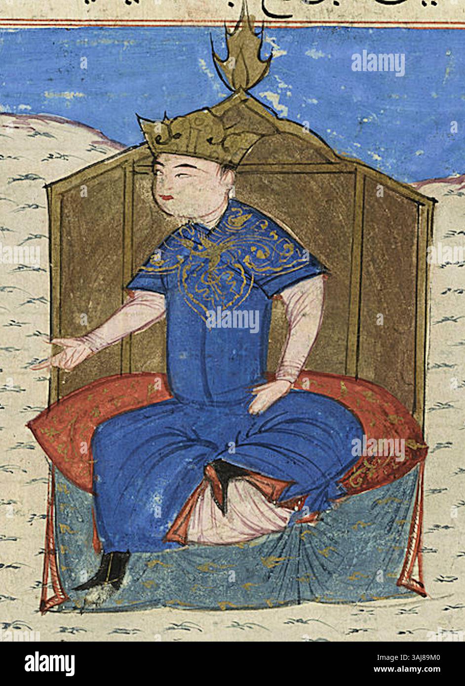 This 15th-century artwork features Seljuk Sultan Barkiaruq, depicted in ...