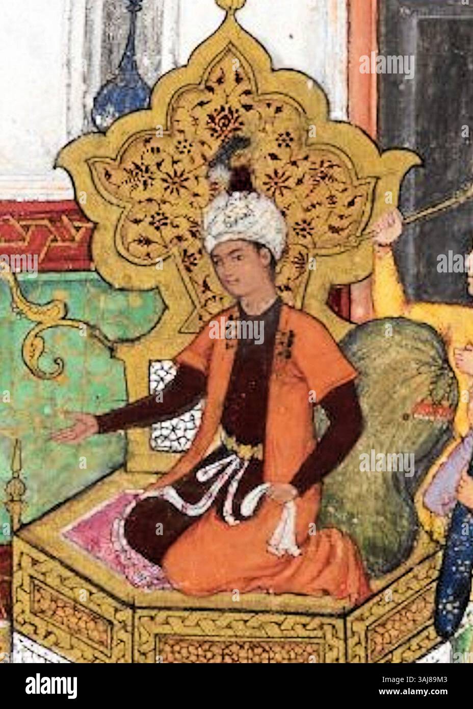The enthronement of Babur in 1494 at the age of 11 is depicted in this ...