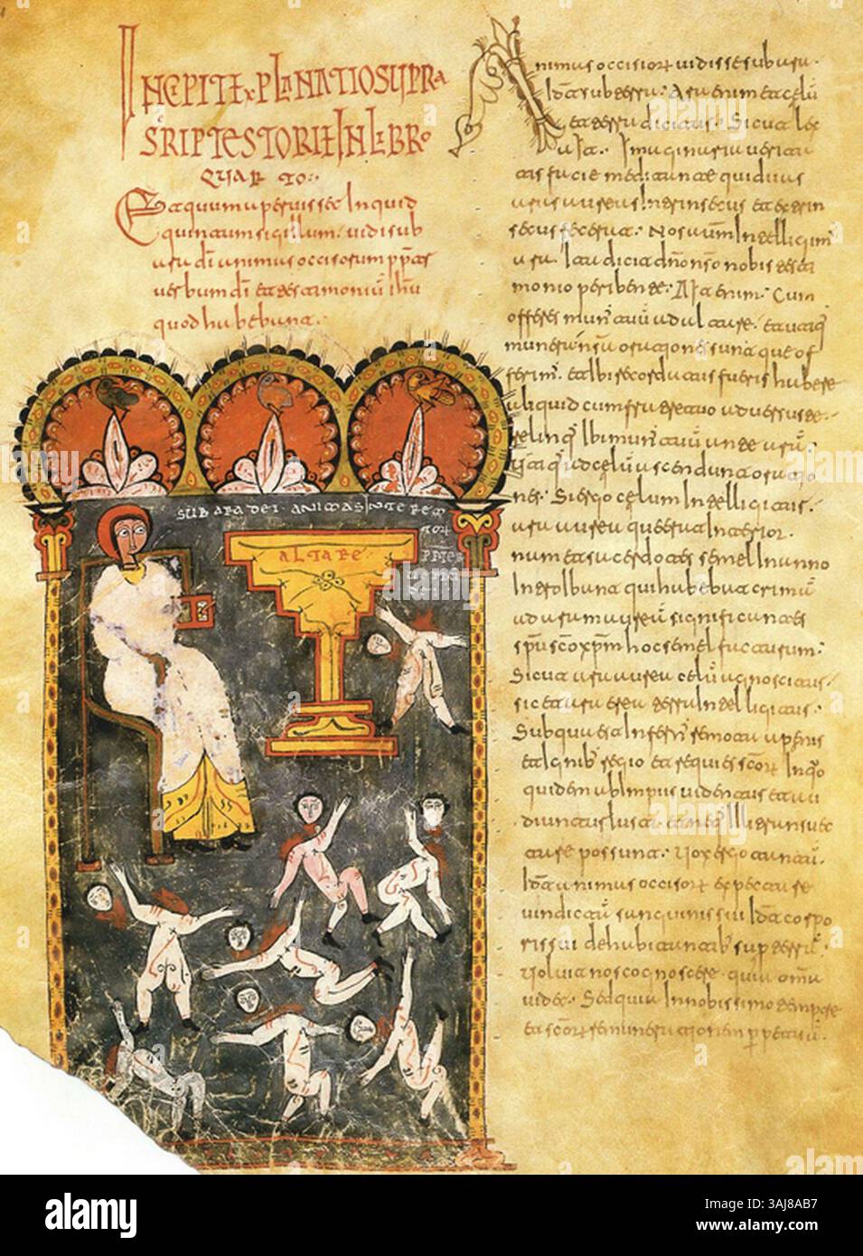 This 10th-century manuscript illustration depicts the opening of the ...