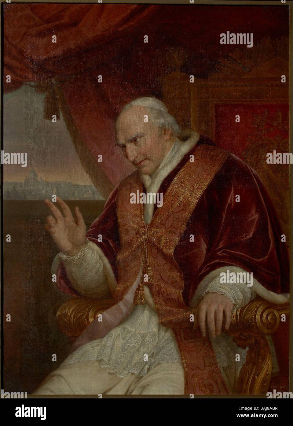Portrait of Pope Pius VIII painted by Charles Picqué in 1830, depicting ...