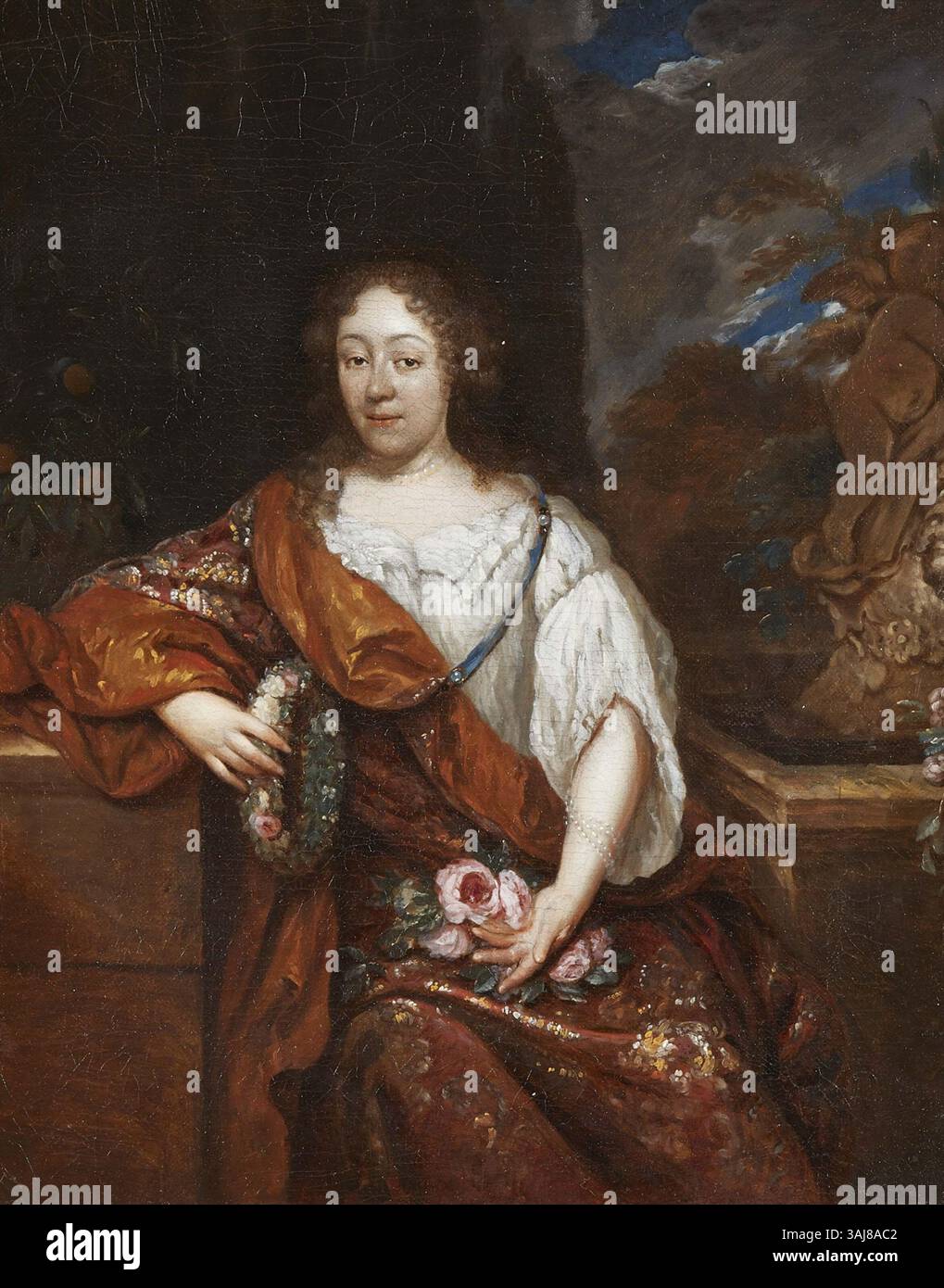 This portrait, attributed to the Circle of Caspar Netscher, features an ...