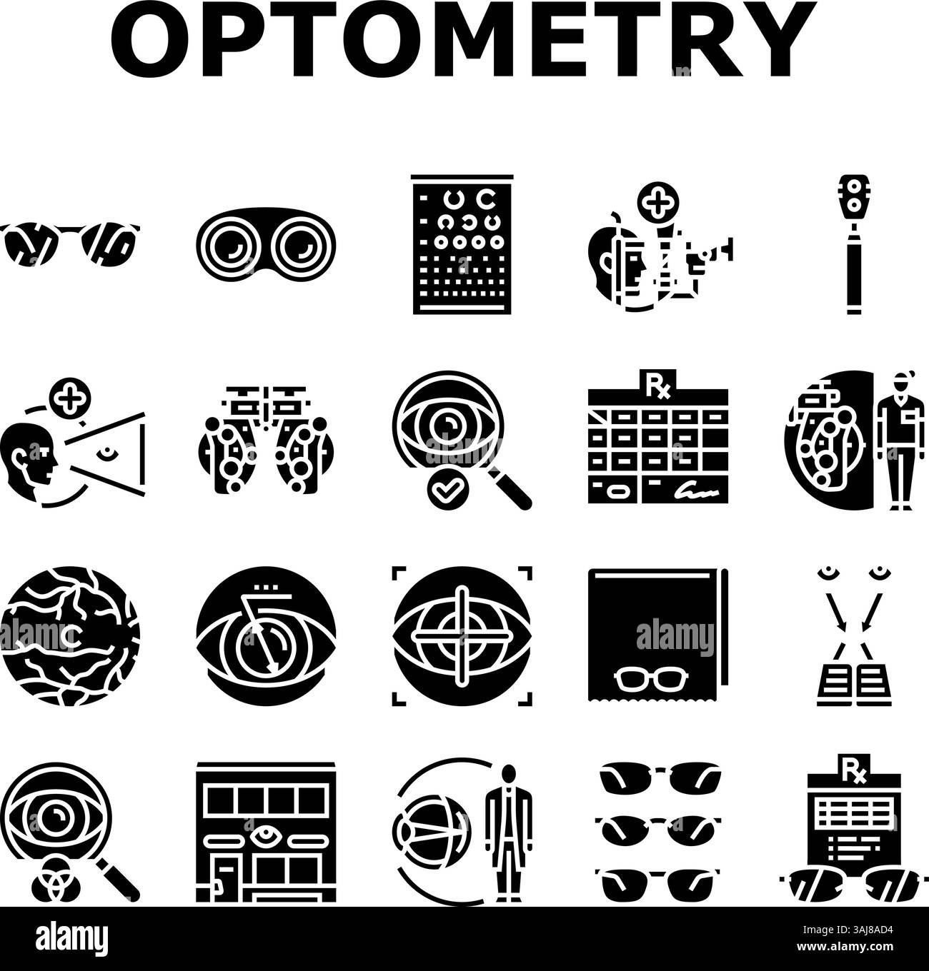 optometry vision eye glasses icons set vector Stock Vector Image & Art ...