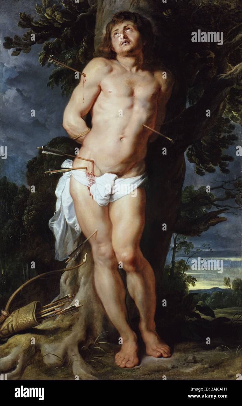 This painting by Peter Paul Rubens, created between 1598 and 1638, depicts St. Sebastian, a ...
