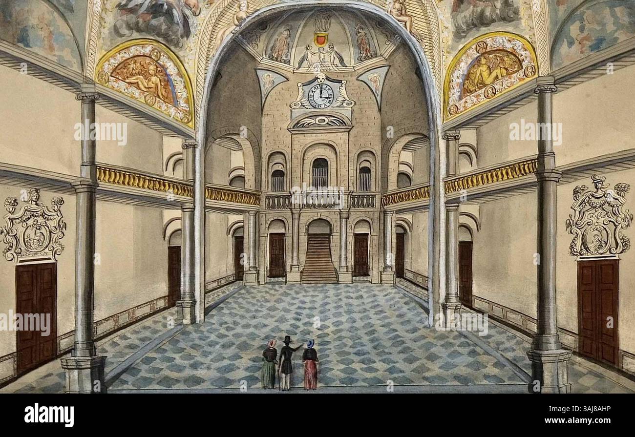 Philippe van Gulpen’s 1853 drawing depicts the main hall ('Plein') of ...