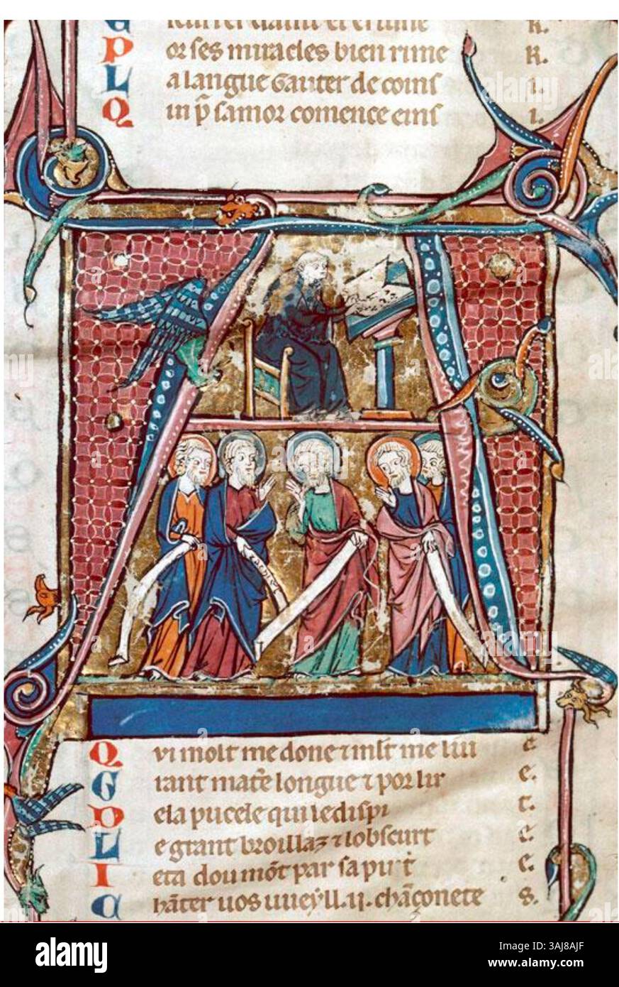 A manuscript illumination by Gautier de Coinci from the late 13th ...