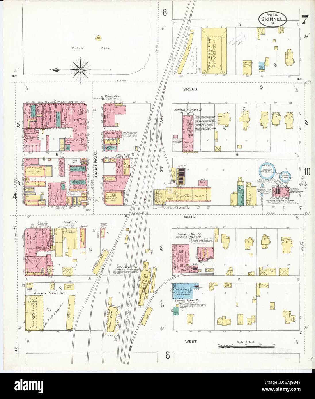 This map from February 1906 provides a detailed overview of Grinnell ...