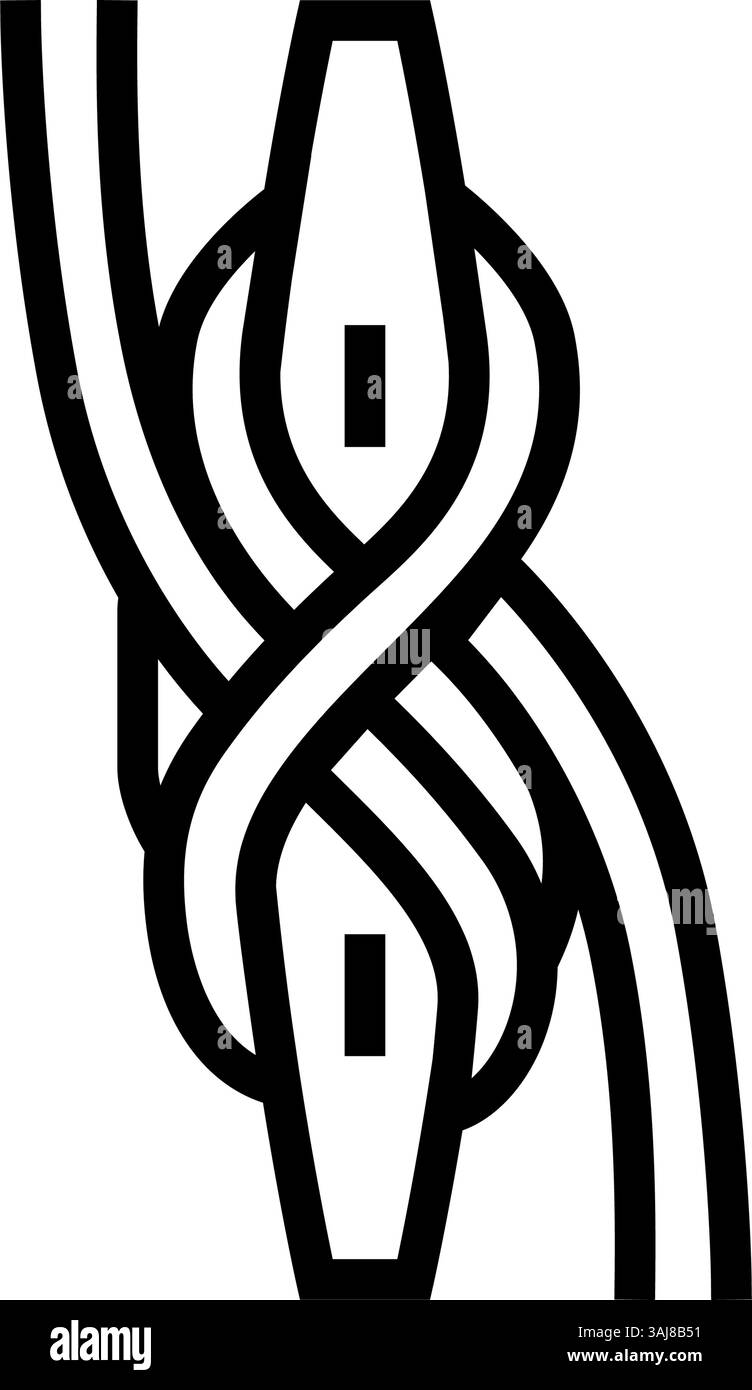 cleat hitch nautical knot line icon vector illustration Stock Vector ...