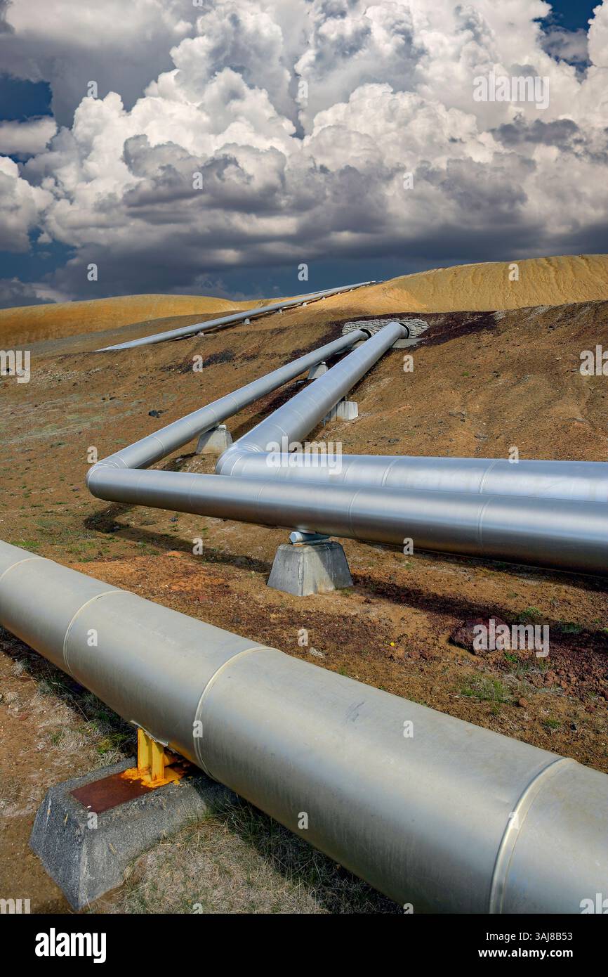 Insulated High Pressure Steam Pipes from Boreholes to Turbines, Krafla ...