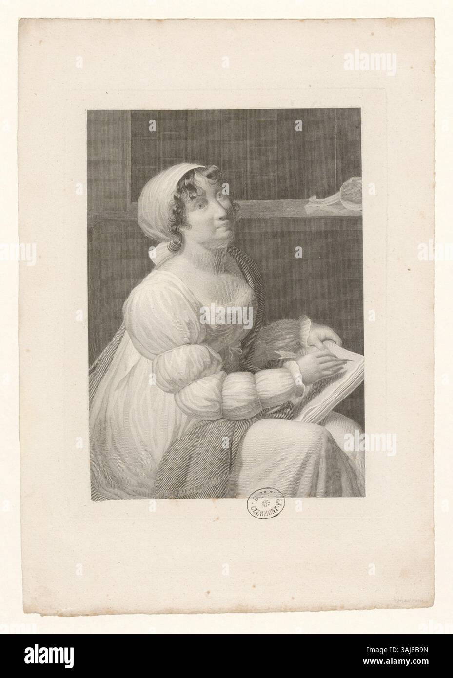 This print by Henri-Pierre Danloux depicts Marie-Jeanne Delille, an ...