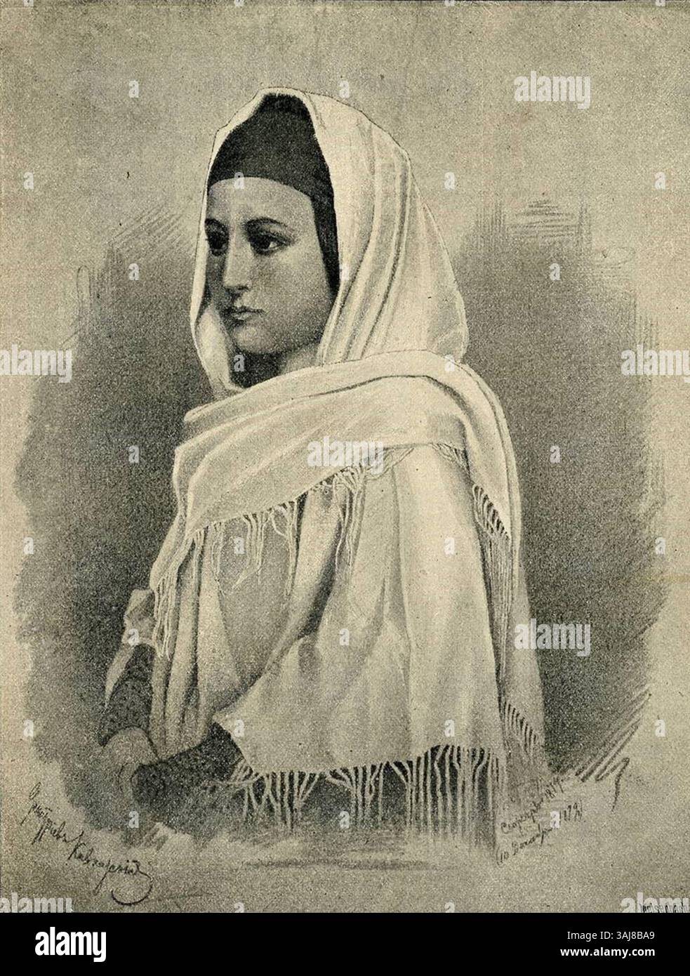 This 1888 portrait of an Ingush woman depicts traditional attire and ...