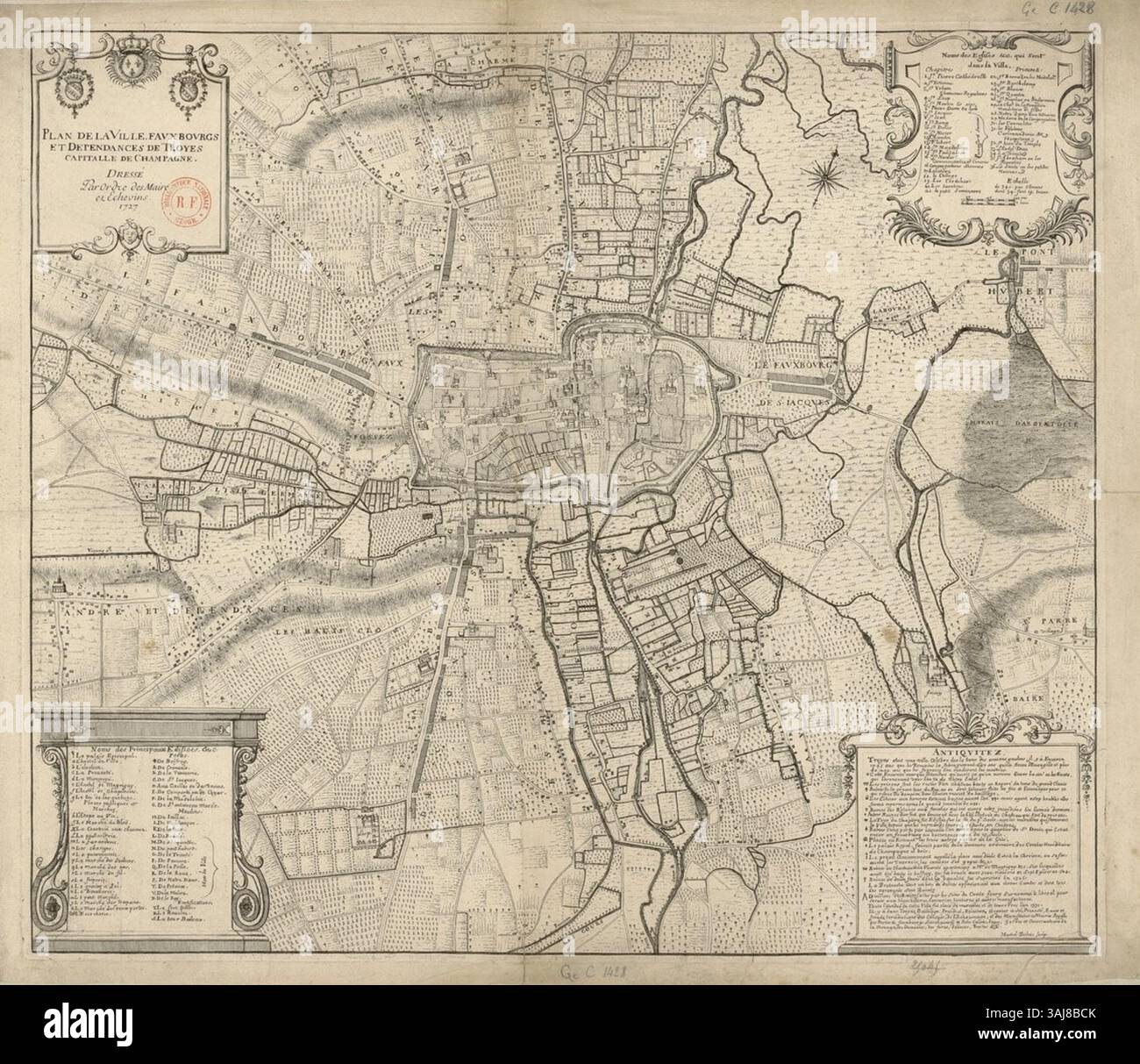 A detailed 1697 map by Parizot de Nismes and Martial Desbois showing ...