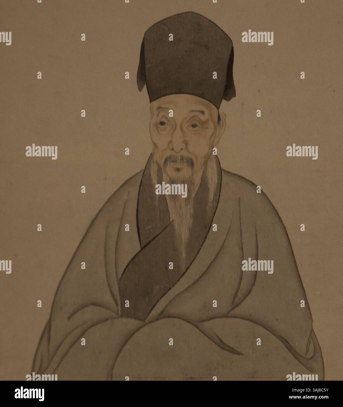 This 1898 portrait by Li Yueyun depicts Shen Zhou (1427–1509), a Ming ...