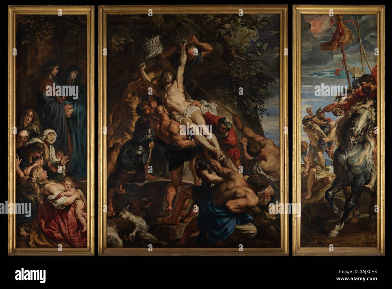 Peter Paul Rubens’ 1610-1611 triptych 'The Elevation of the Cross' is housed in the Cathedral of ...