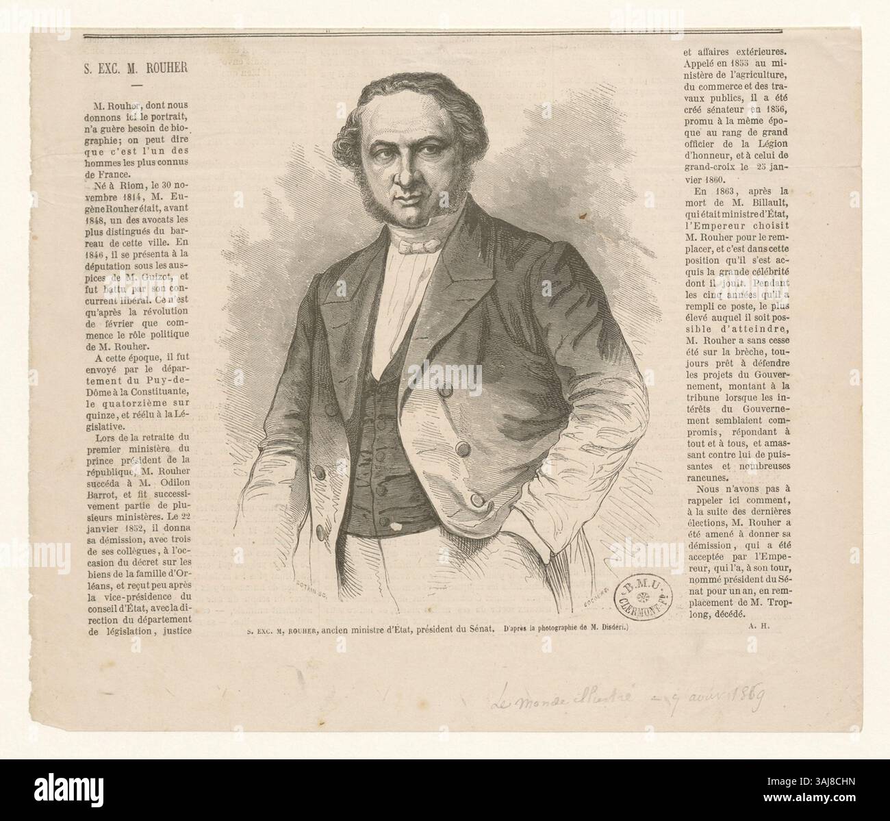 This wood engraving print from the Boyer collection depicts S. Exc. M ...