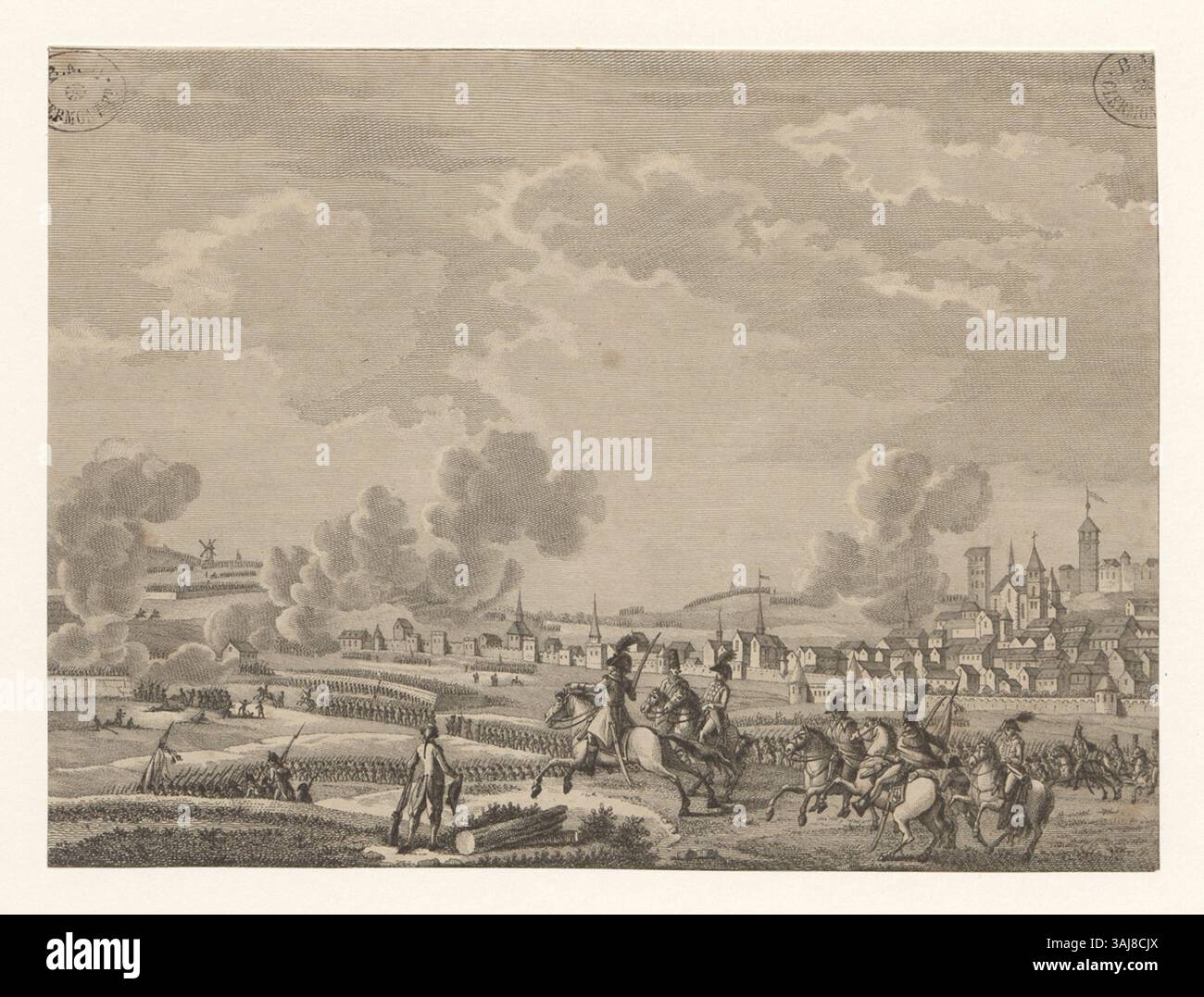 Intaglio print from the Boyer collection showing the Battle of Marengo ...