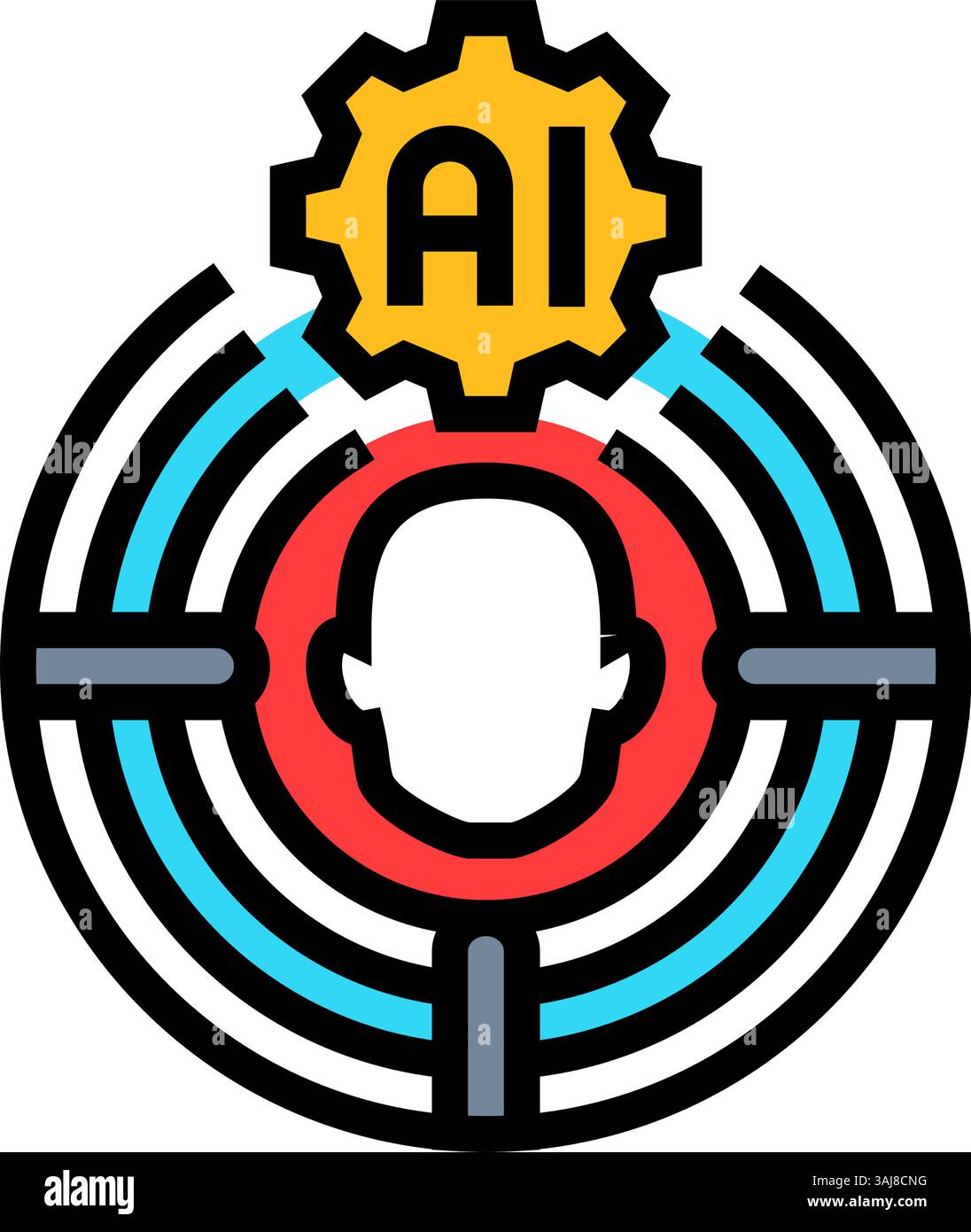 human centered ai ethical color icon vector illustration Stock Vector ...