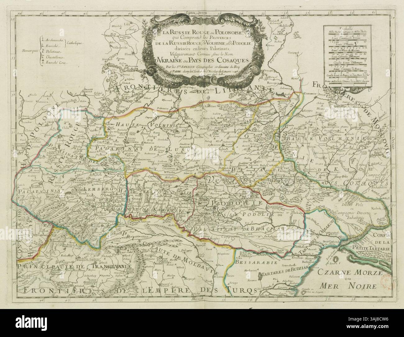A 17th-century map of Ukraine, also known as the Country of the Cossack ...
