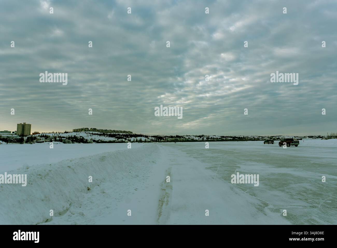 The Dettah Ice Road in Yellowknife, Northwest Territories, Canada Stock ...
