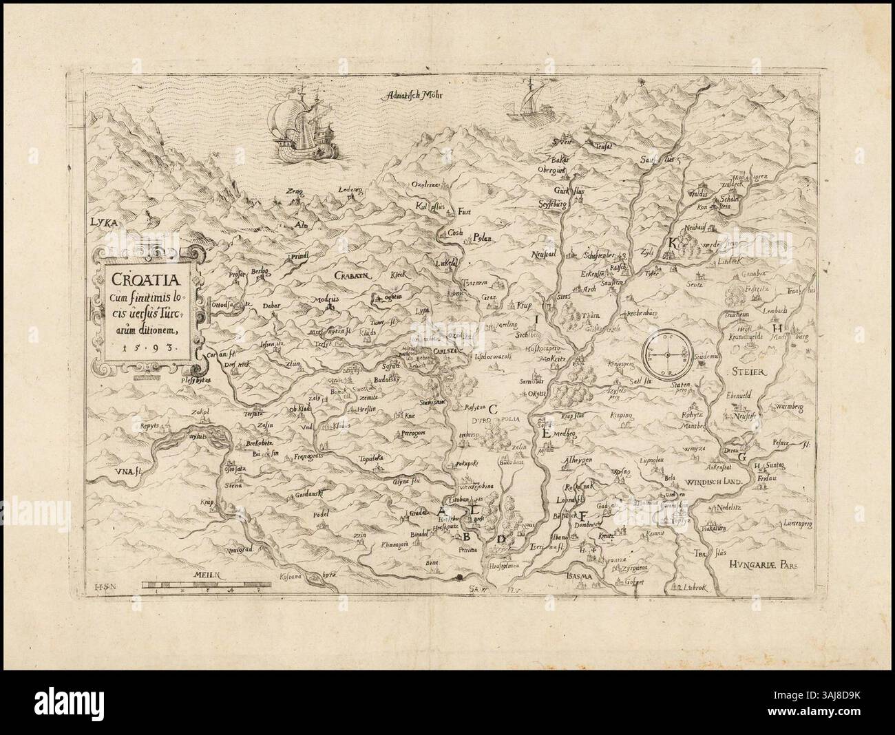 This 1593 map by Johann Siebmacher illustrates the geographical ...