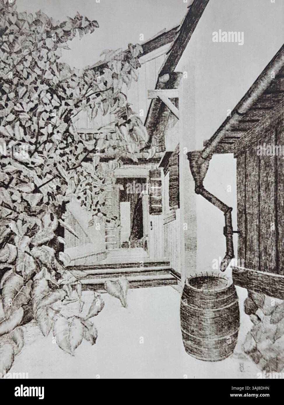 A drawing by Gustaf Isander of Stigbergsgatan 5 in Stockholm, depicting ...