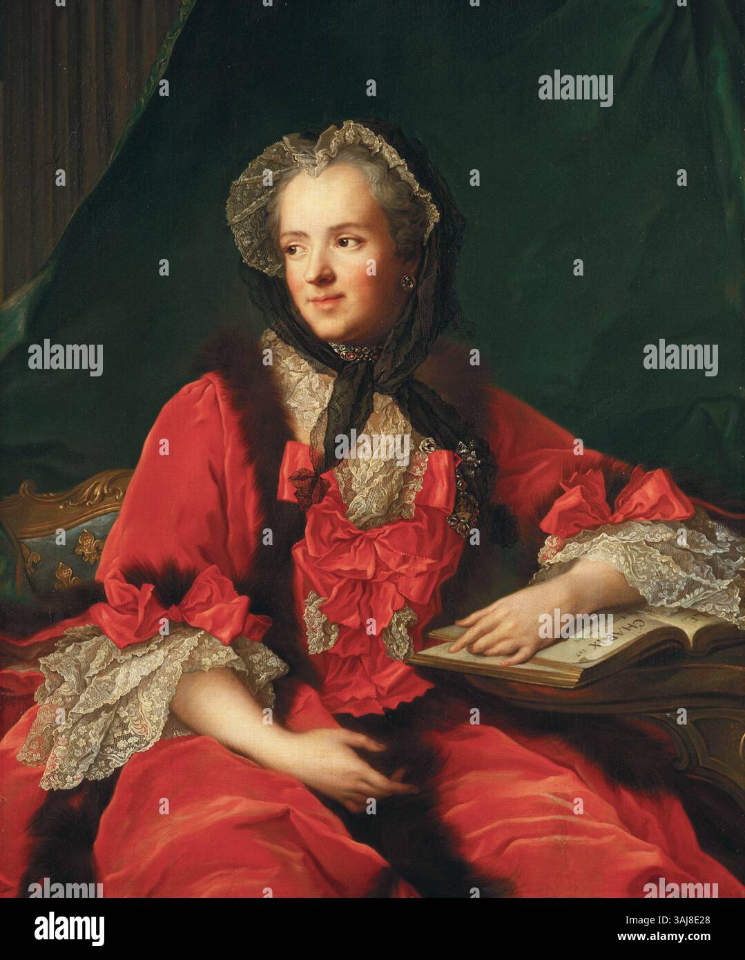 This painting after Jean-Marc Nattier depicts Marie Leczinska, Queen ...