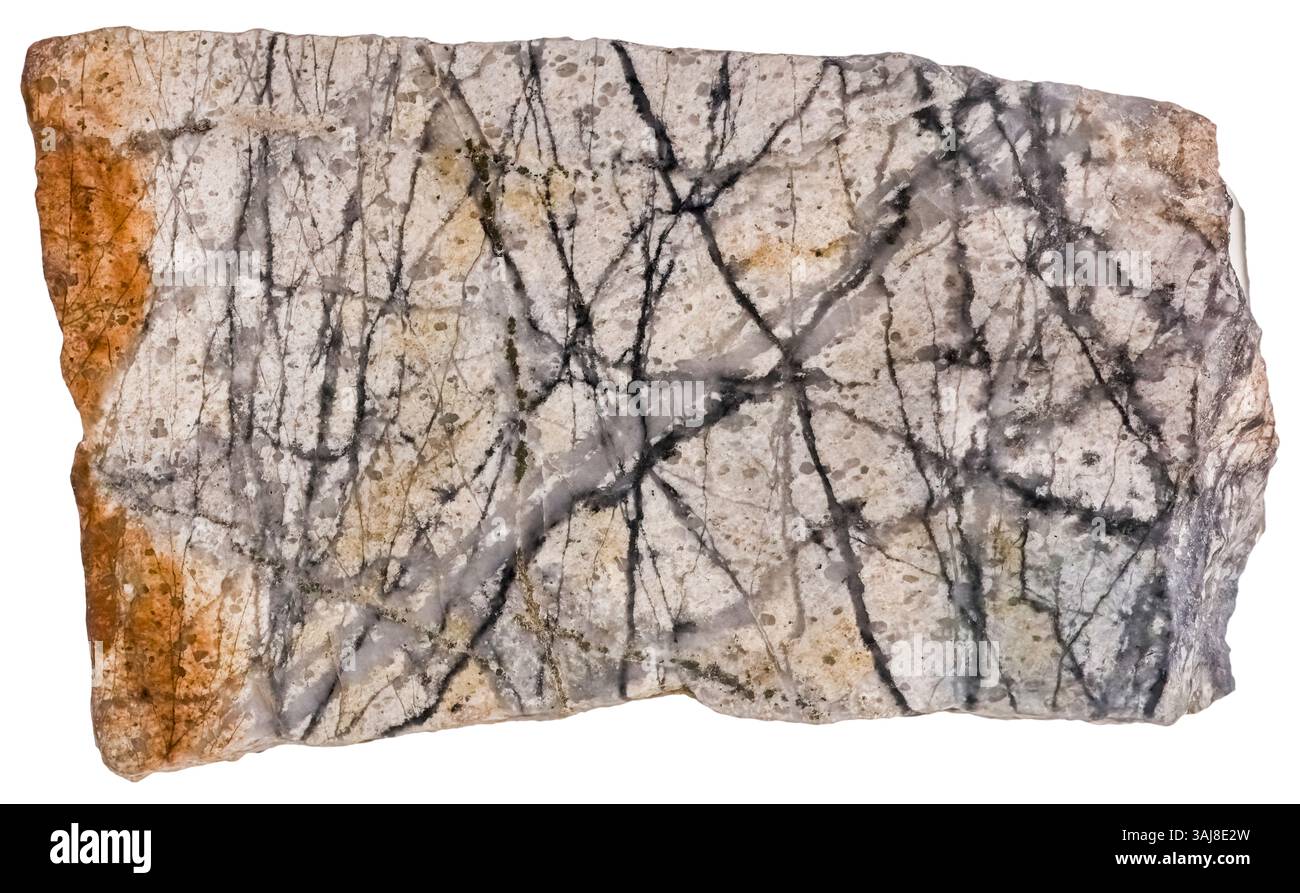 Molybdenite, Quartz and Pyrite Veins in Porphyry from the Climax Mine, Colorado Stock Photo - Alamy