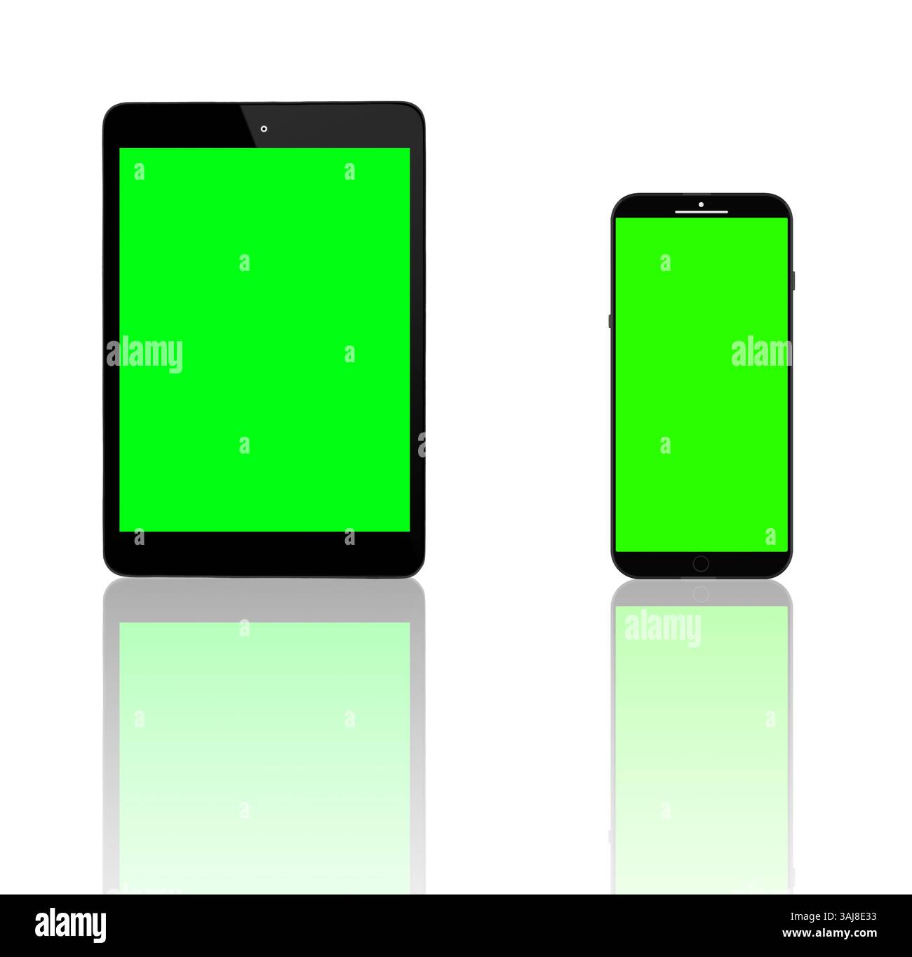 Mobile phone greenscreen background Cut Out Stock Images & Pictures - Alamy