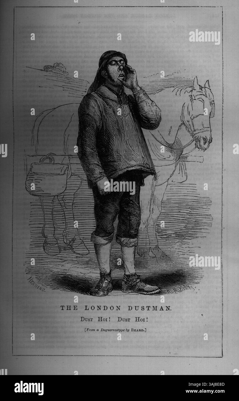 An illustration of a London dustman, a waste collector in 19th-century ...