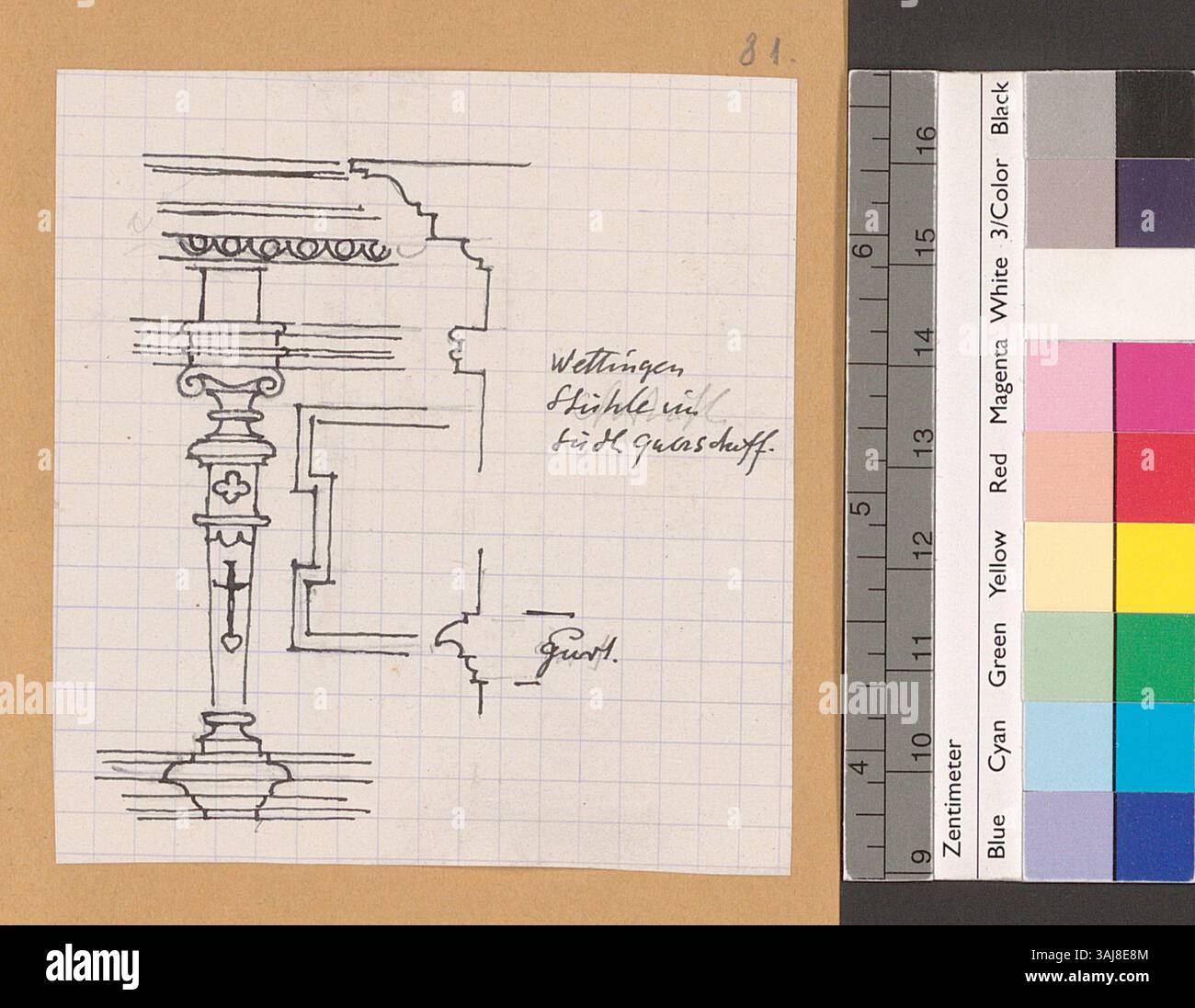 This drawing by Johann Rudolf Rahn, created between 1860 and 1910, depicts the chairs in the ...