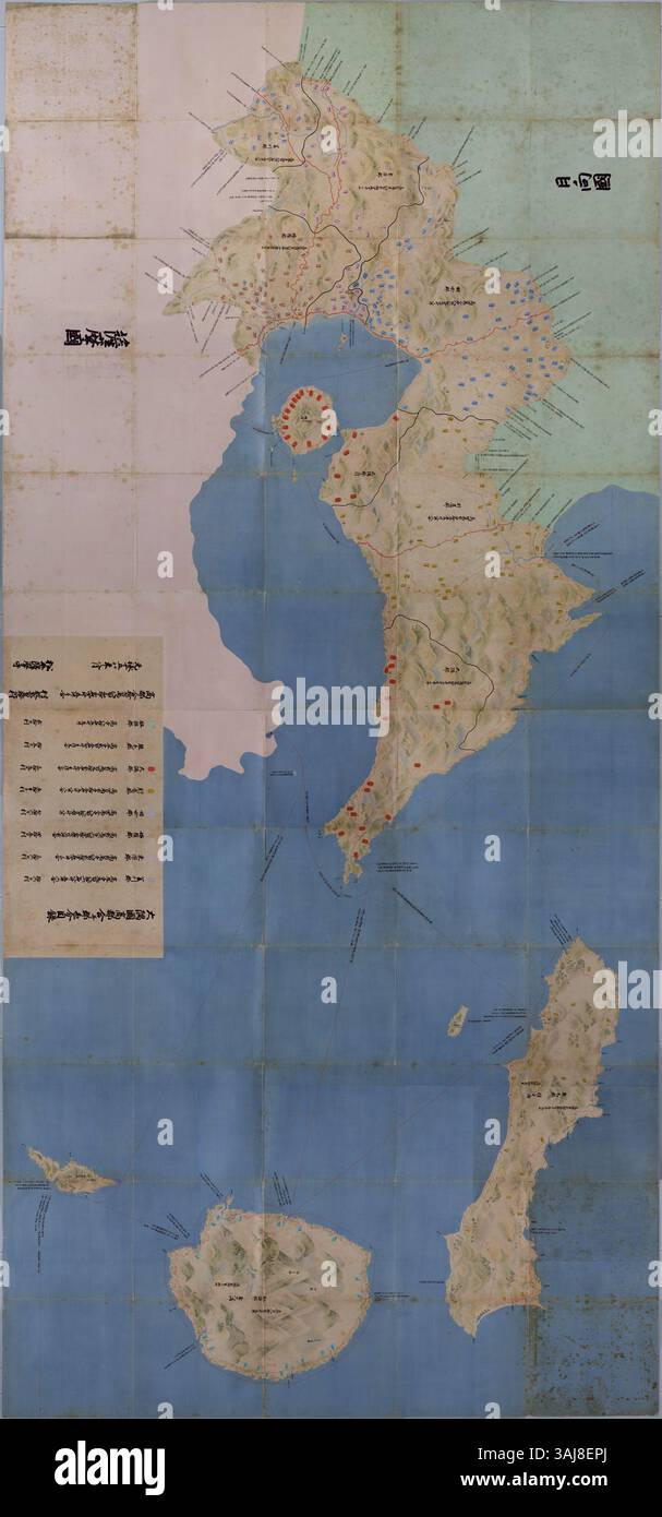 This Edo-period map, created by the cartographer Genroku Kuniezu, shows ...