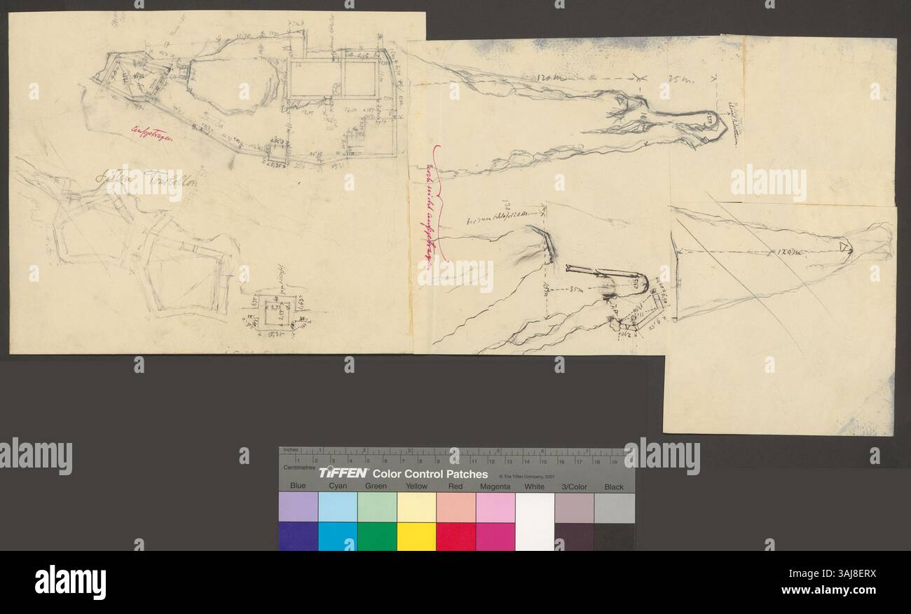This image shows the floor plan and site location of Tourbillon Castle ...