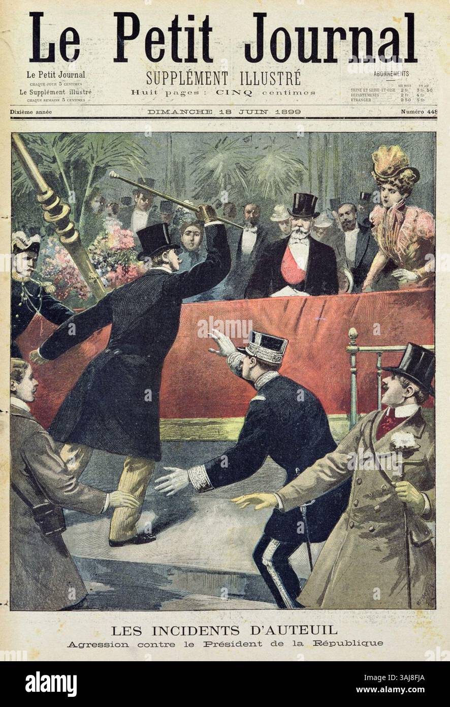 A June 18, 1899 illustration from Le Petit Journal, depicting the ...