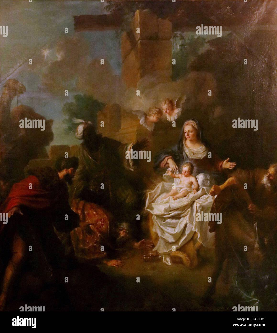 The painting 'Adoration des Mages' (1717) by Jean-Baptiste Oudry ...